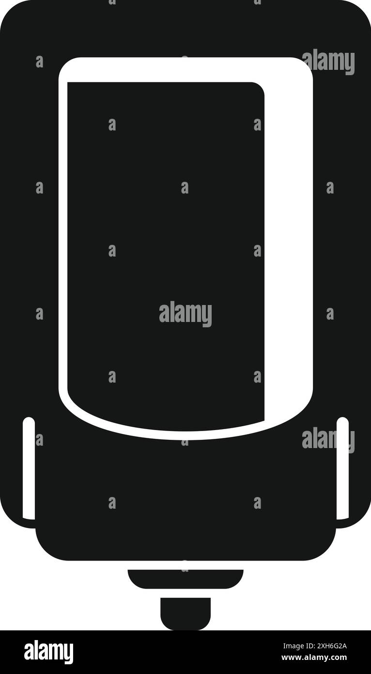 Wall mounted automatic sensor soap dispenser icon in glyph style ...