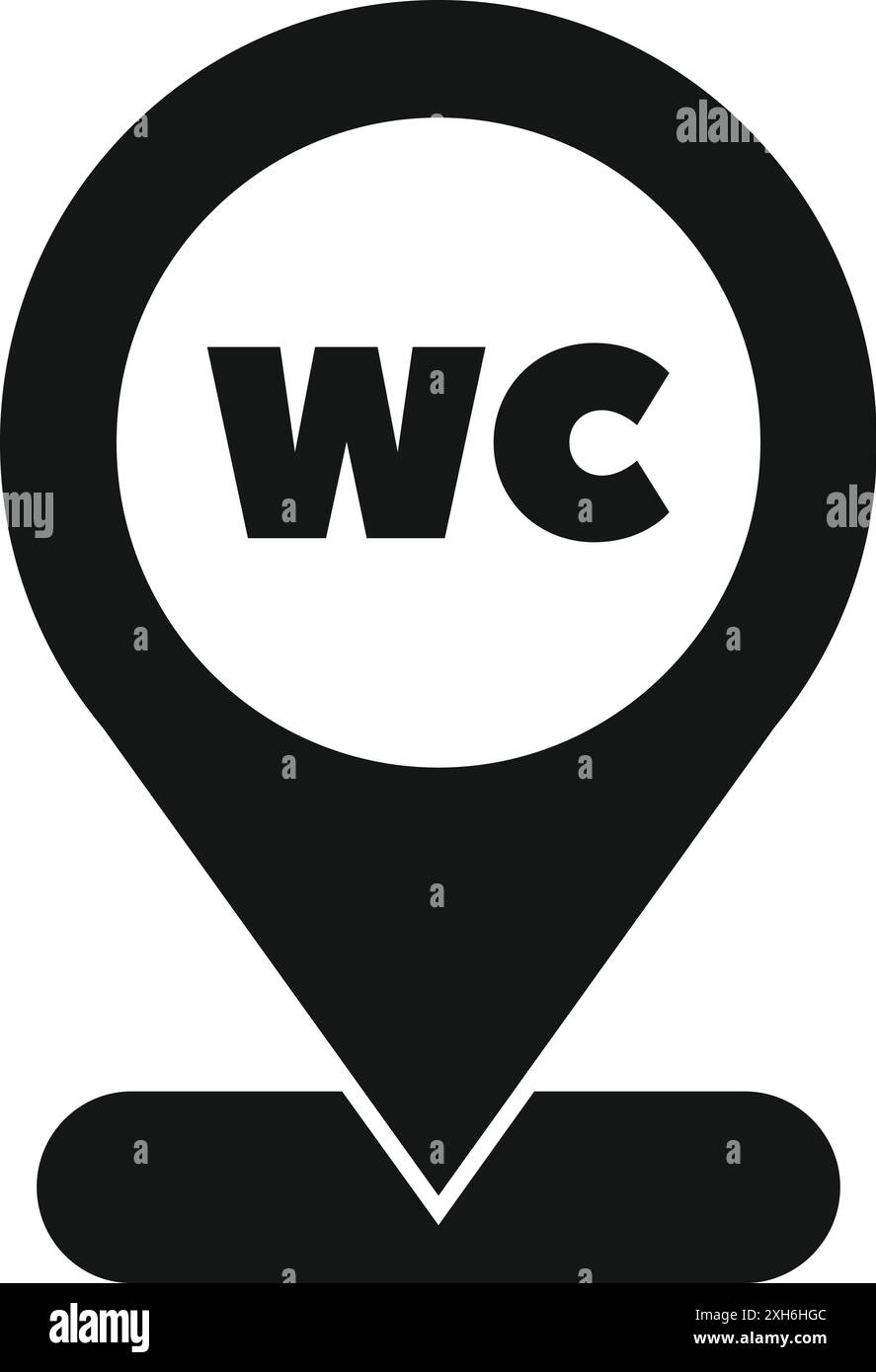 Black icon showing the location of a public toilet Stock Vector Image ...
