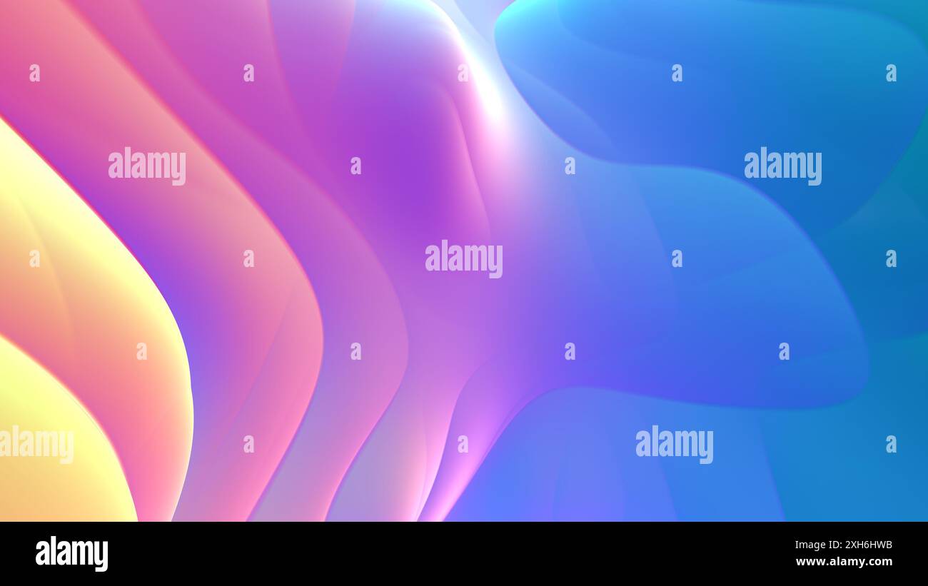 3D abstract illustration of beautiful colorful soft surfaces with ...