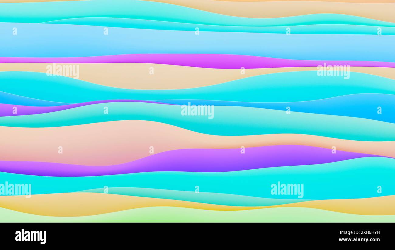 3D abstract illustration of beautiful colorful soft surfaces with ...