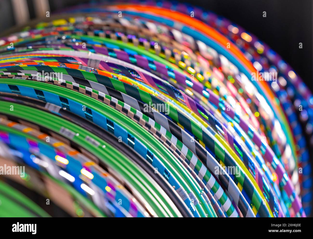 Schwerin, Germany. 04th July, 2024. Hula hoops hanging in the ...