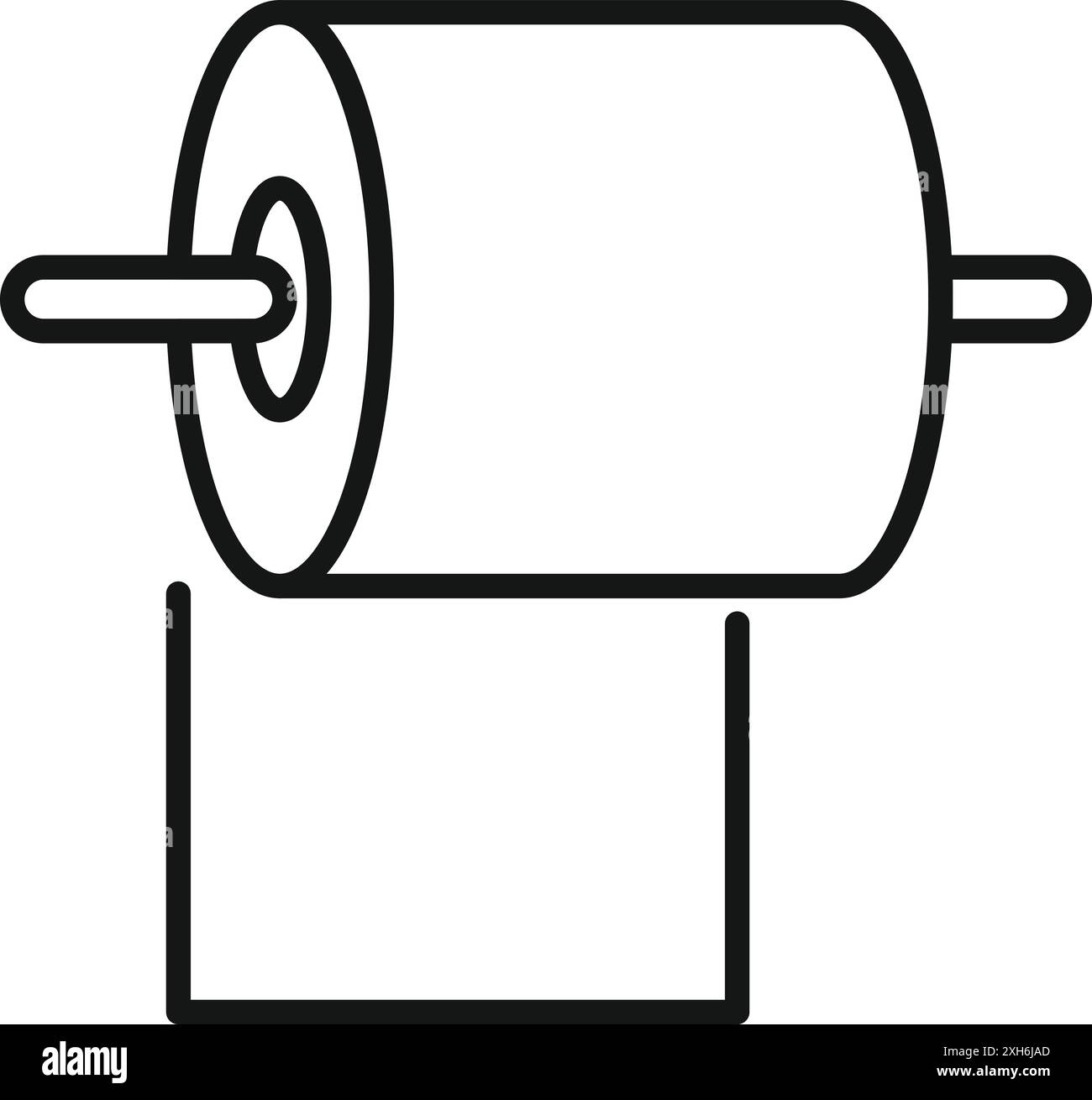 Simple line art of a toilet paper roll hanging on a holder Stock Vector ...