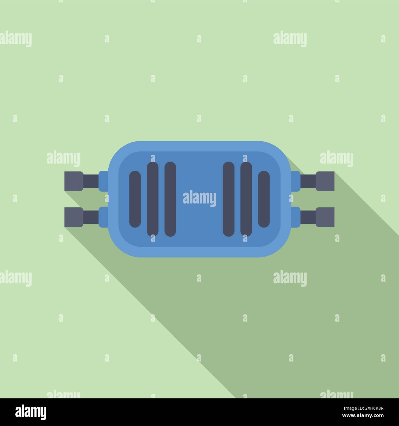 Blue electric car battery with a grid structure, positive and negative ...