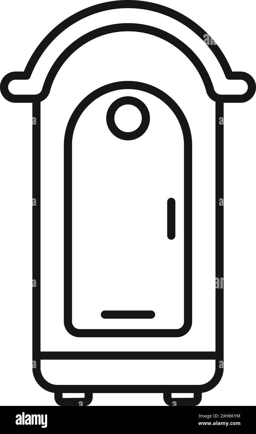 Simple line drawing of a shower cabin, highlighting its minimalist ...