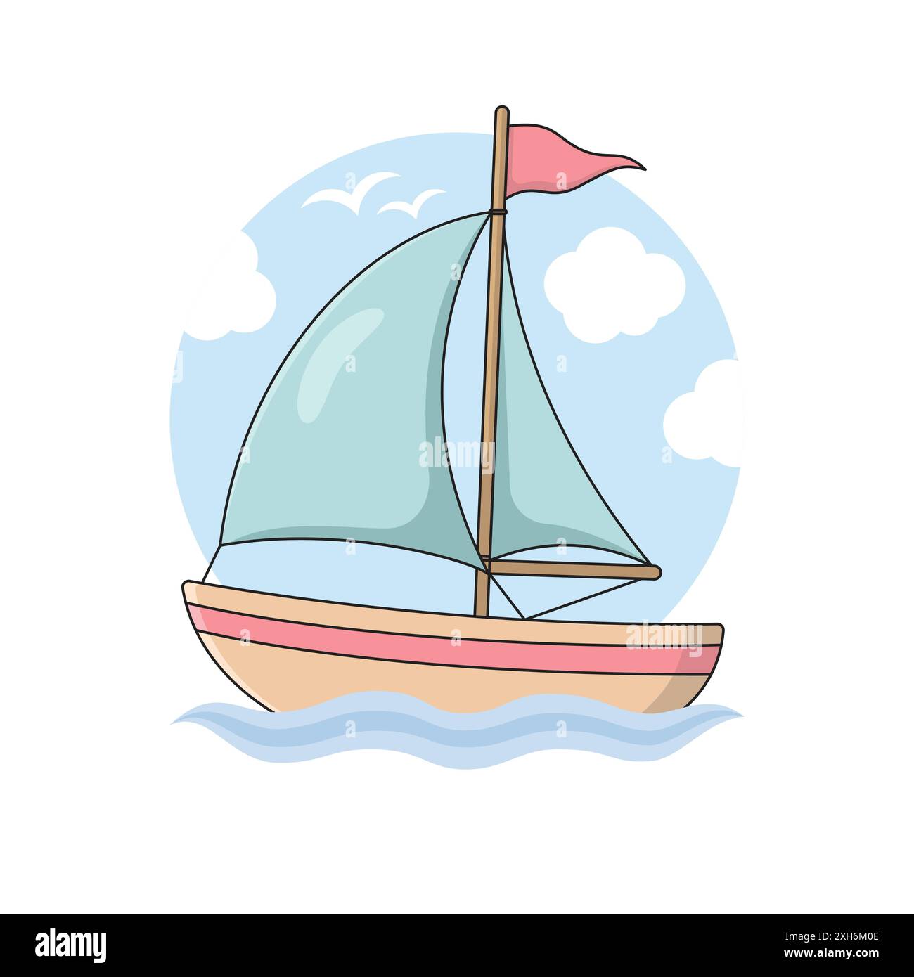 Seagulls in sea background Stock Vector Images - Alamy