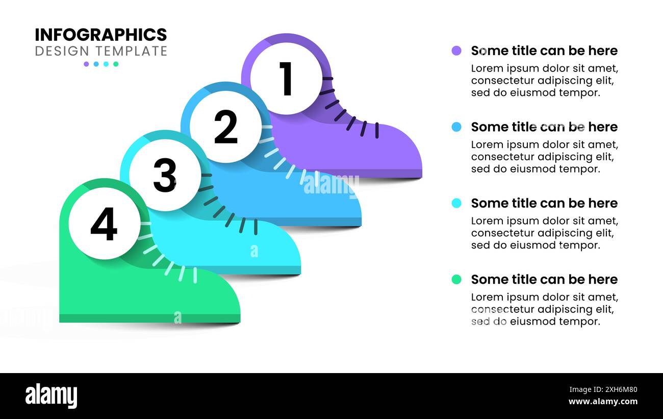 Infographic template with 4 options or steps. Abstract shoes. Can be ...
