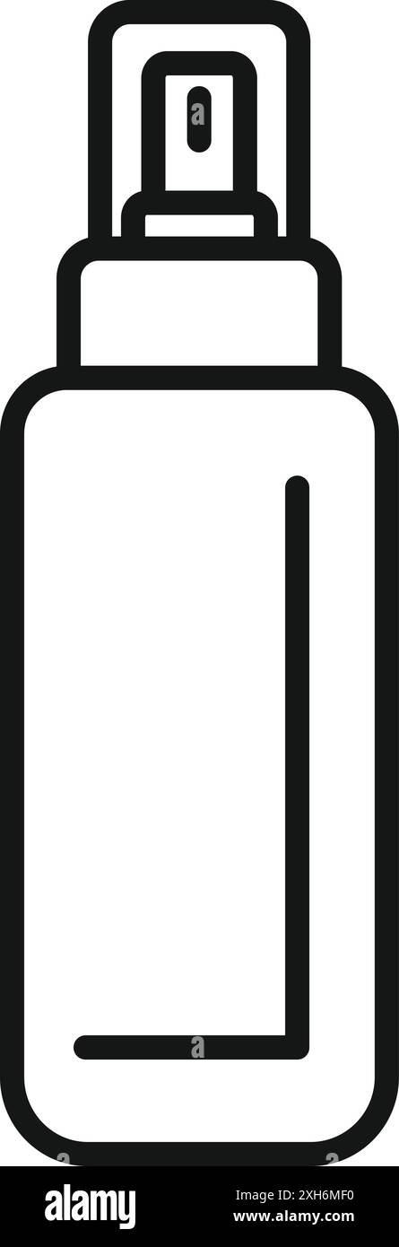 Simple line drawing of a spray bottle dispensing liquid from its nozzle ...