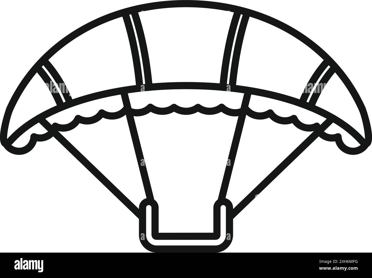 Open parachute is floating, representing extreme sports and adrenaline ...