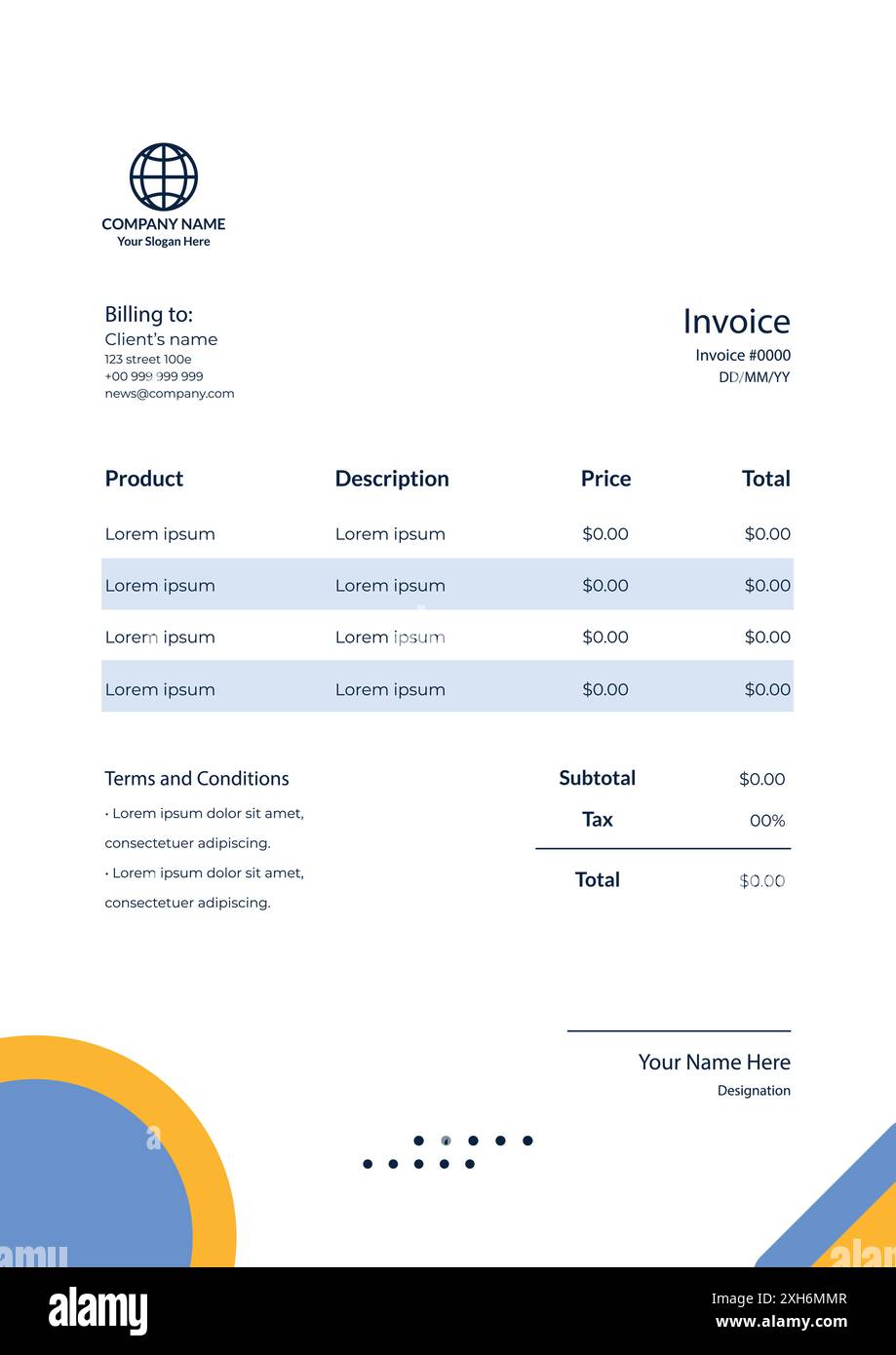 Invoice billing Stock Vector Images - Alamy