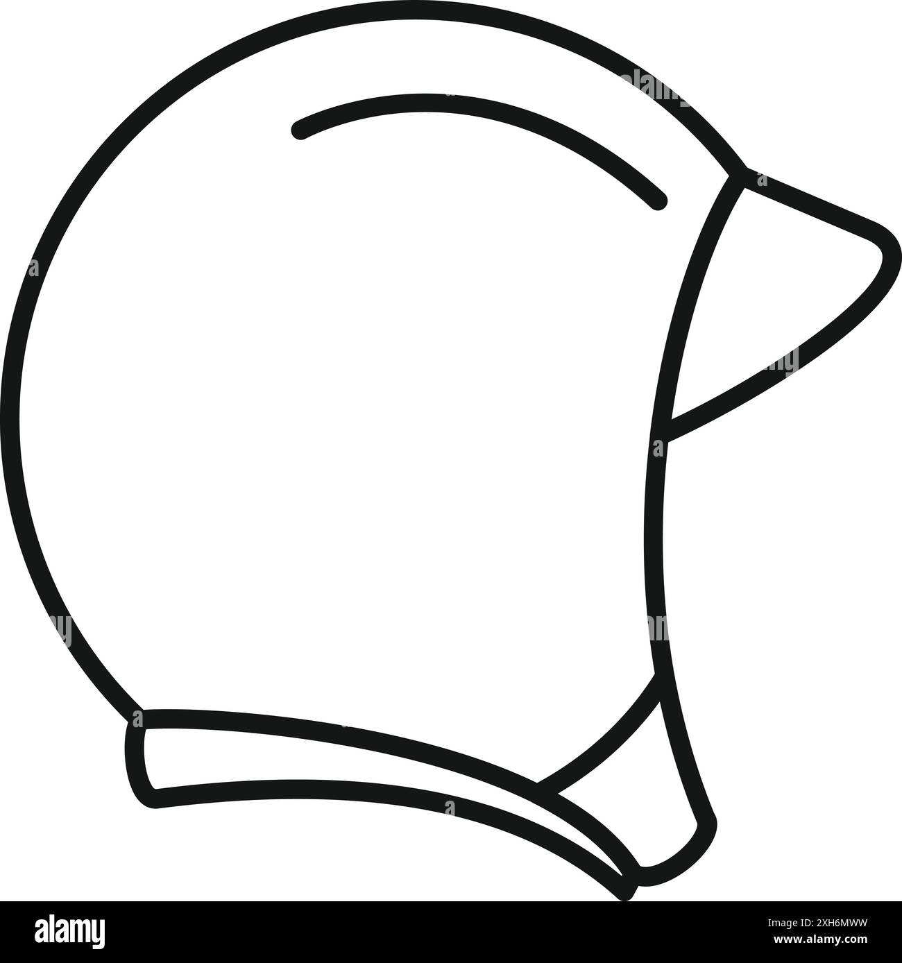 Simple line art illustration of a protective helmet, emphasizing safety ...