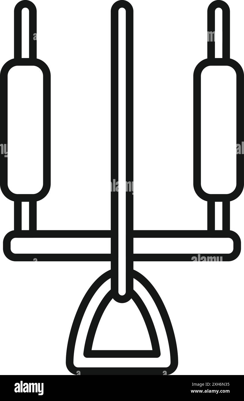 Simple outline icon of gym equipment showing fitness training Stock ...