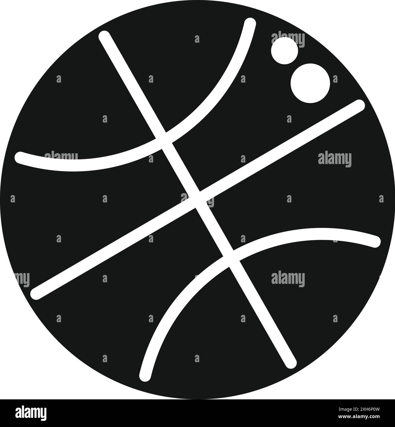 Simple black and white basketball icon is isolated on a white ...