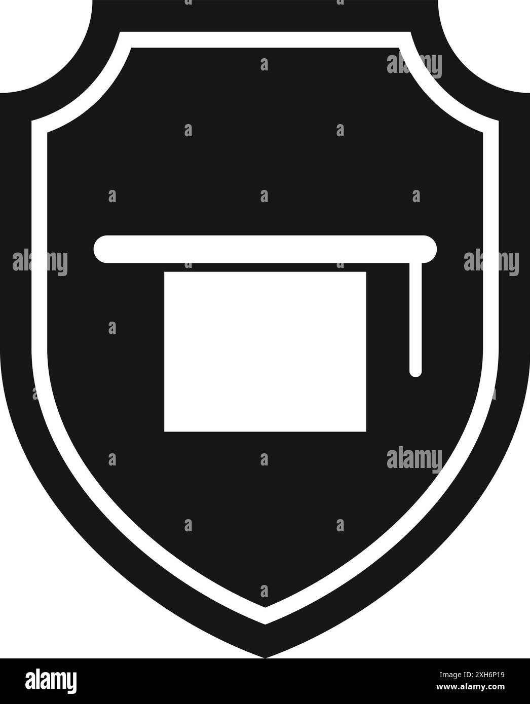 Black graduation cap shield icon hi-res stock photography and images ...