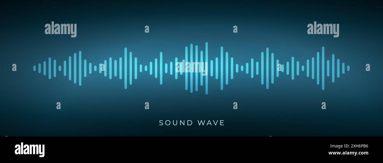 Sound wave of the equalizer. Voice EQ on dark blue background. Concept ...