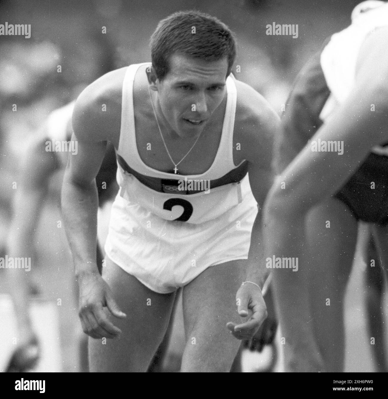 1968 Olympics Athletics 800m preliminary race : Walter Adams at the ...