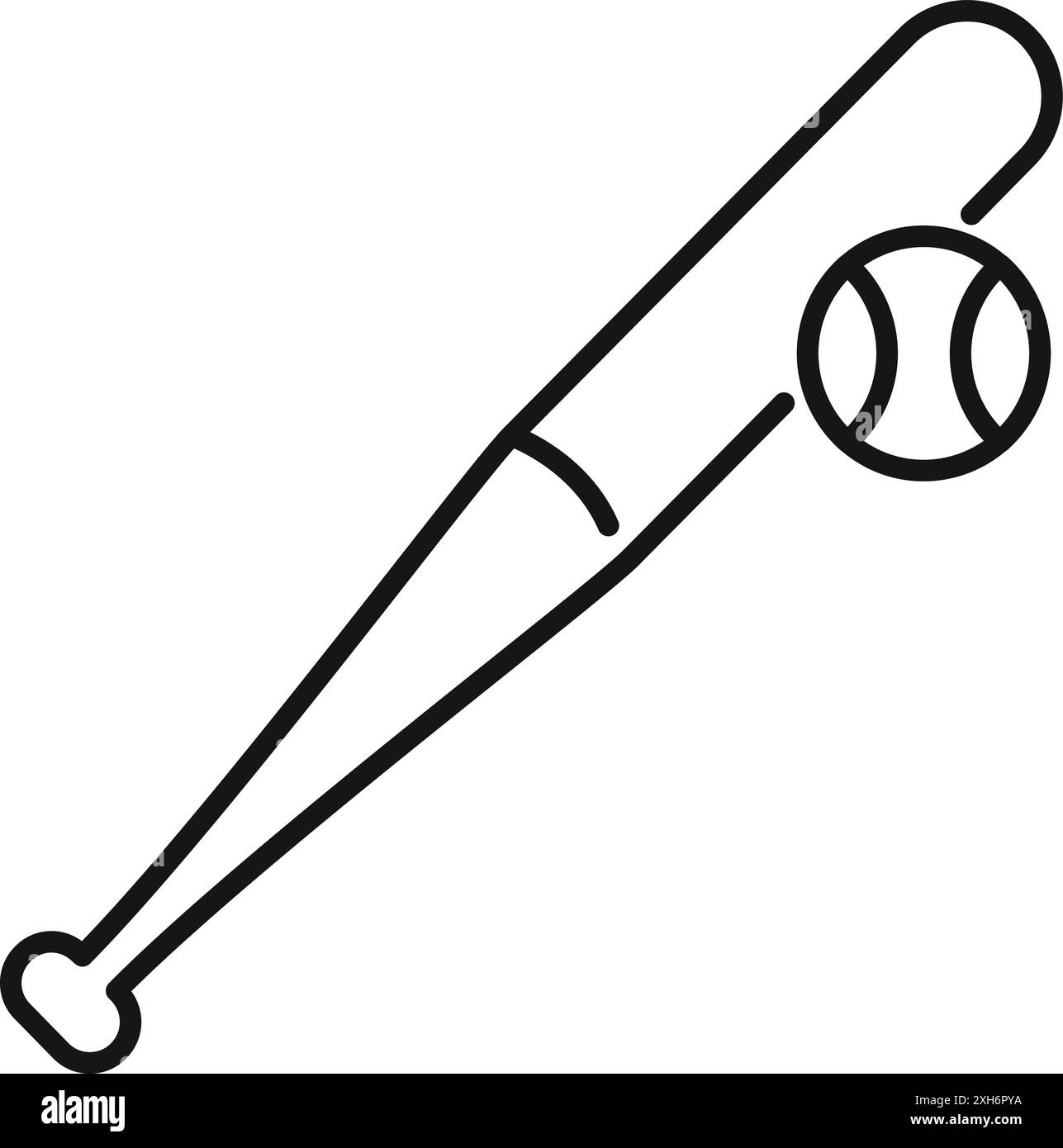 Line art icon of a wooden baseball bat hitting a ball Stock Vector ...
