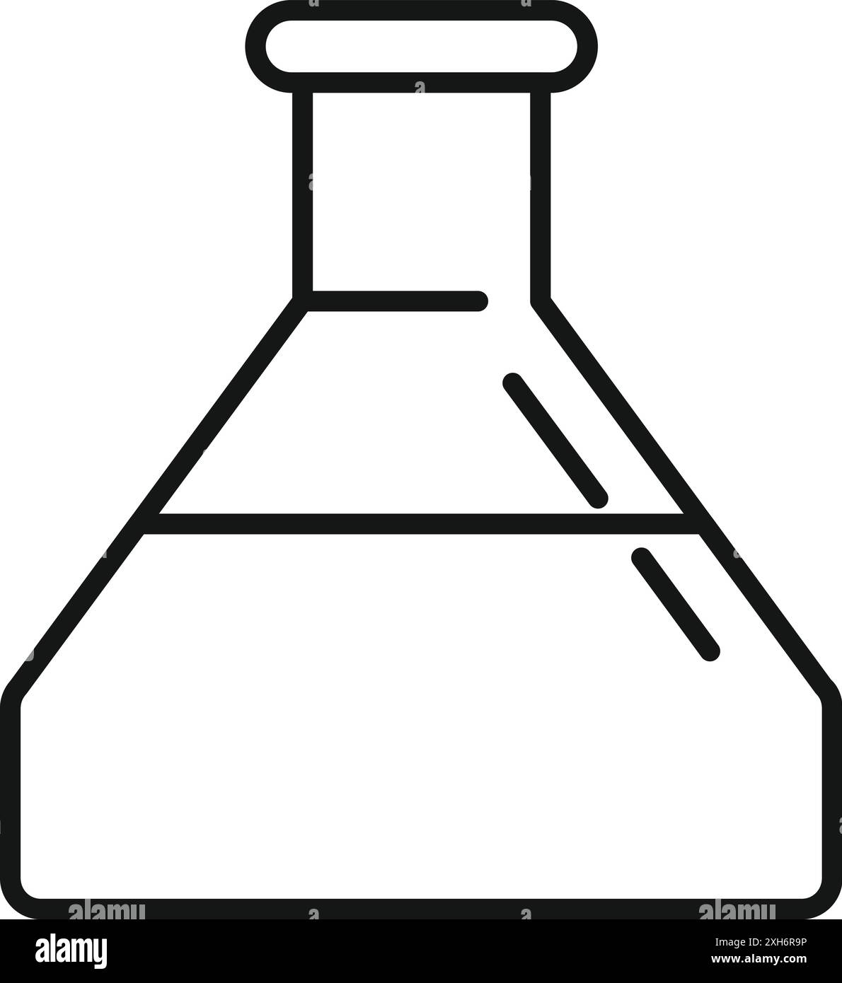 Line icon of a chemical flask containing a liquid solution Stock Vector ...