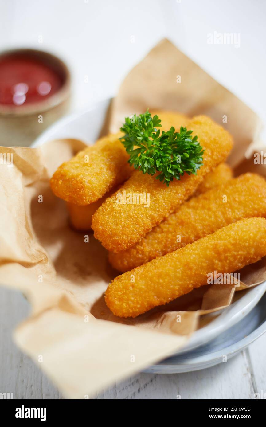 Close up Fried fish sticks.Snack Food Stock Photo - Alamy