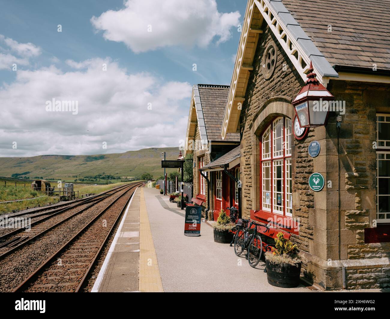 Ribblehead railway station and platform on the Settle and Carlisle Line ...