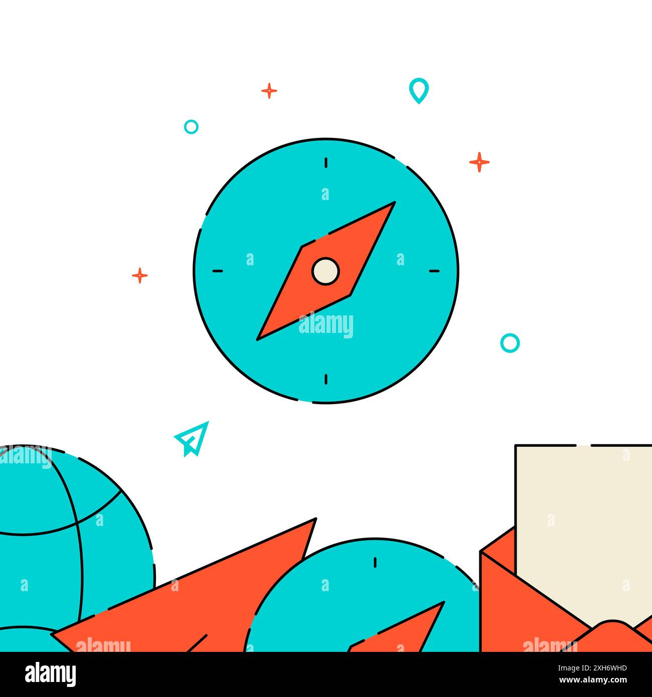 Minimalistic compass hi-res stock photography and images - Alamy