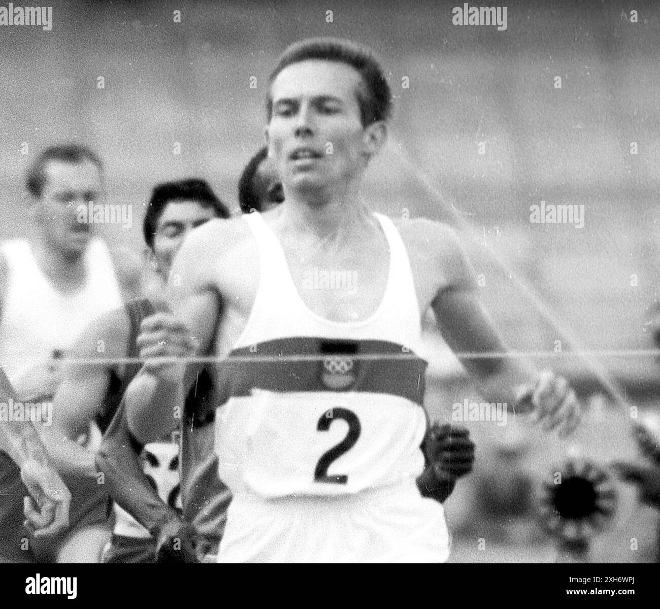 1968 Olympics Athletics 800m preliminary race : Walter Adams (right) at ...