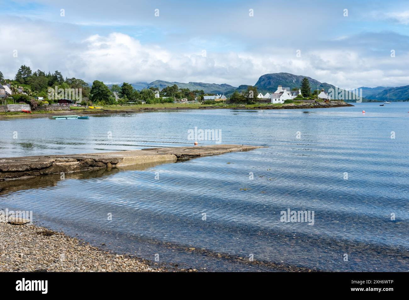 The boat ramp on Plockton Harbour in the Scottish Highlands Stock Photo ...