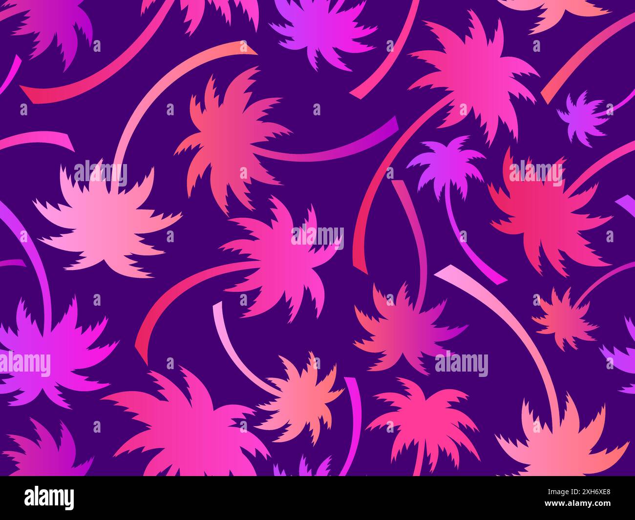 Palm trees seamless pattern. Colorful gradient palm trees. Background ...