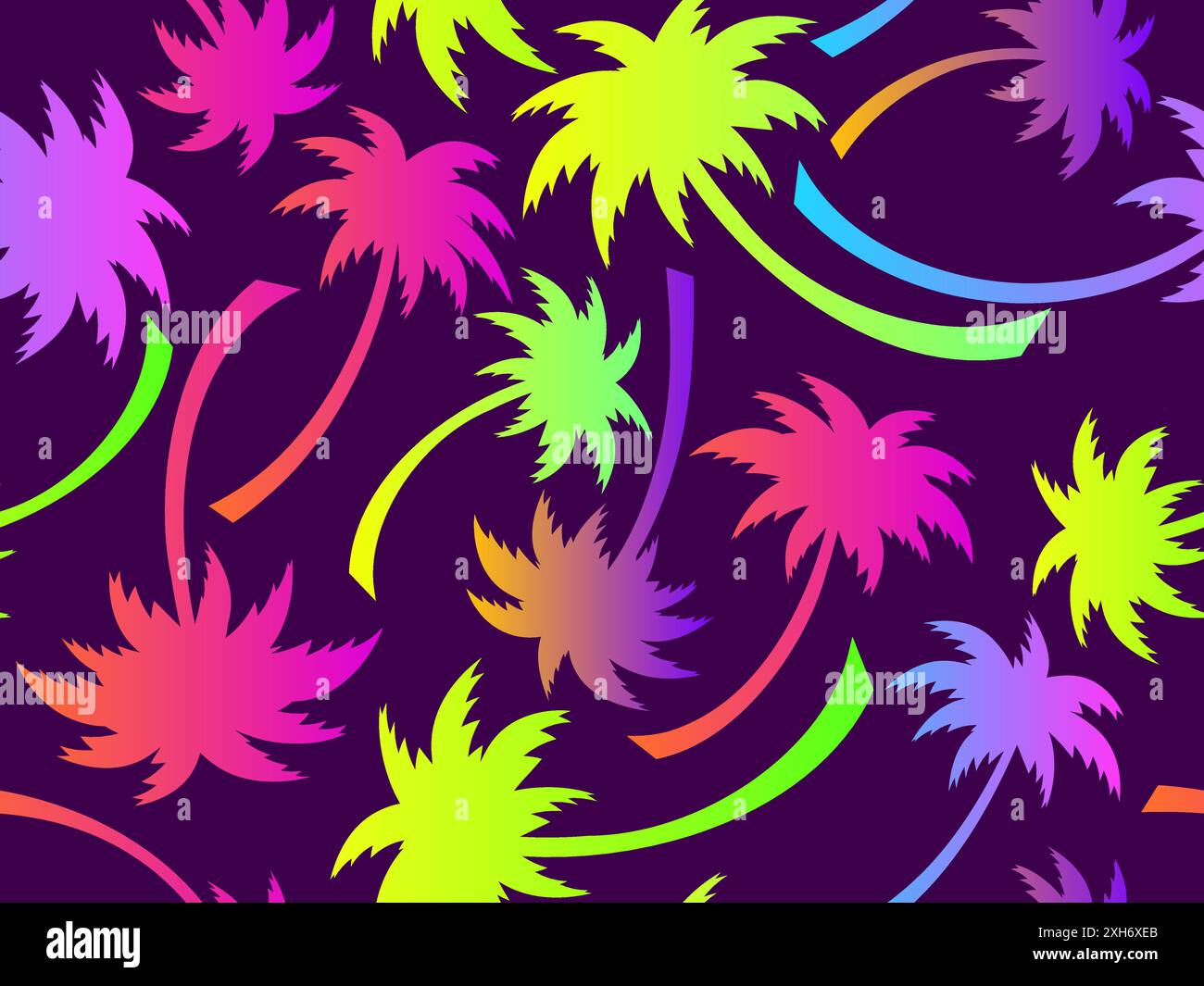 Palm trees seamless pattern. Colorful gradient palm trees. Background ...