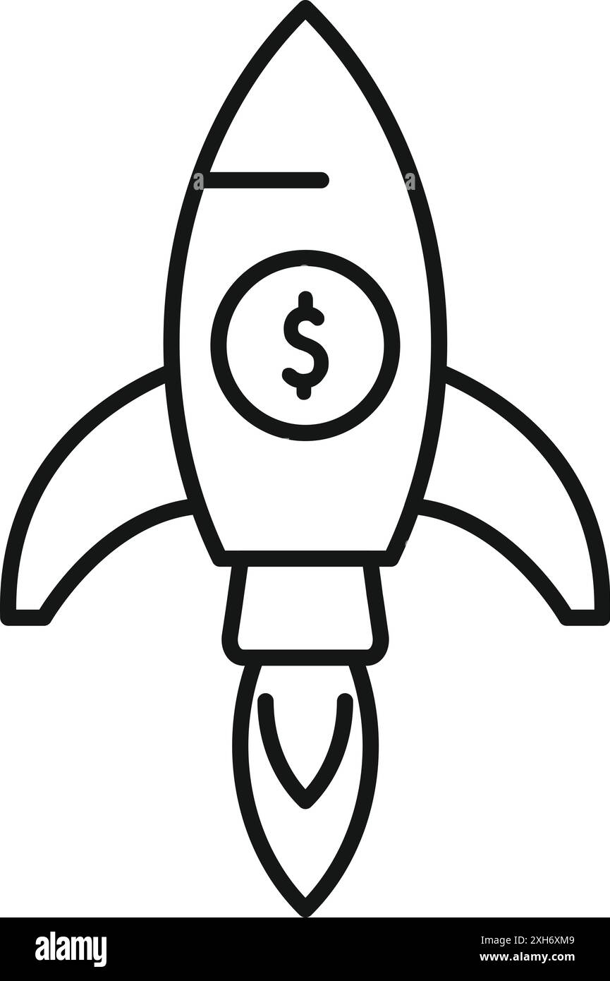 Rocket is launching, representing the concept of financial growth and ...