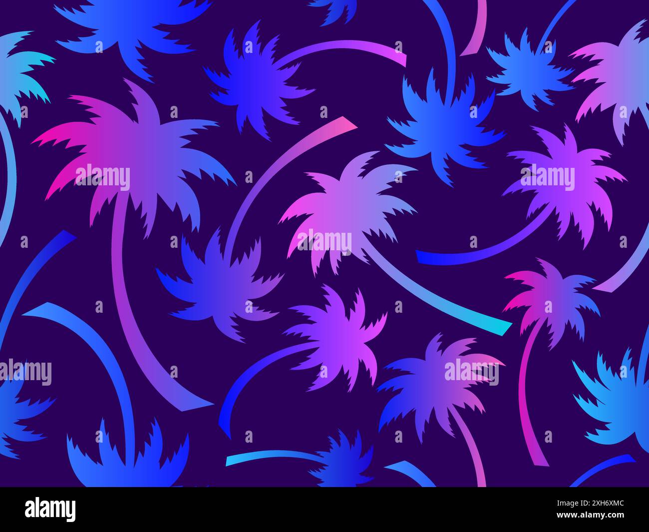 Palm trees seamless pattern. Colorful gradient palm trees. Background ...