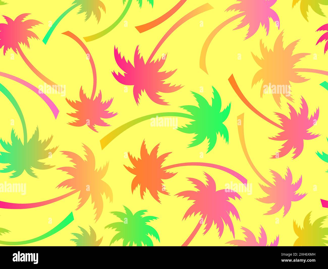 Palm trees seamless pattern. Colorful gradient palm trees. Background ...