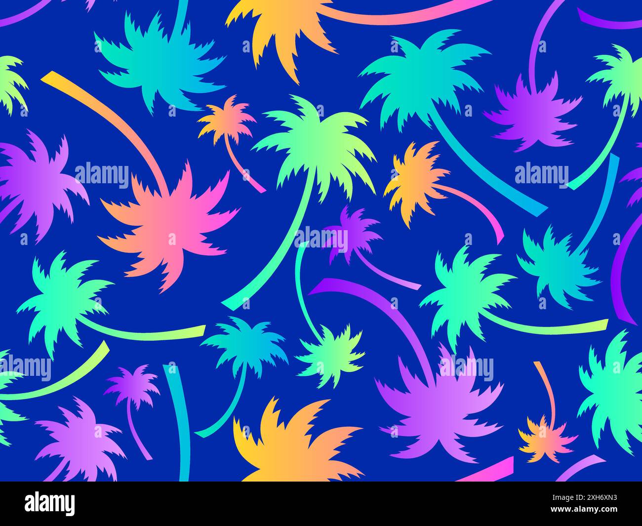 Palm trees seamless pattern. Colorful gradient palm trees. Background ...