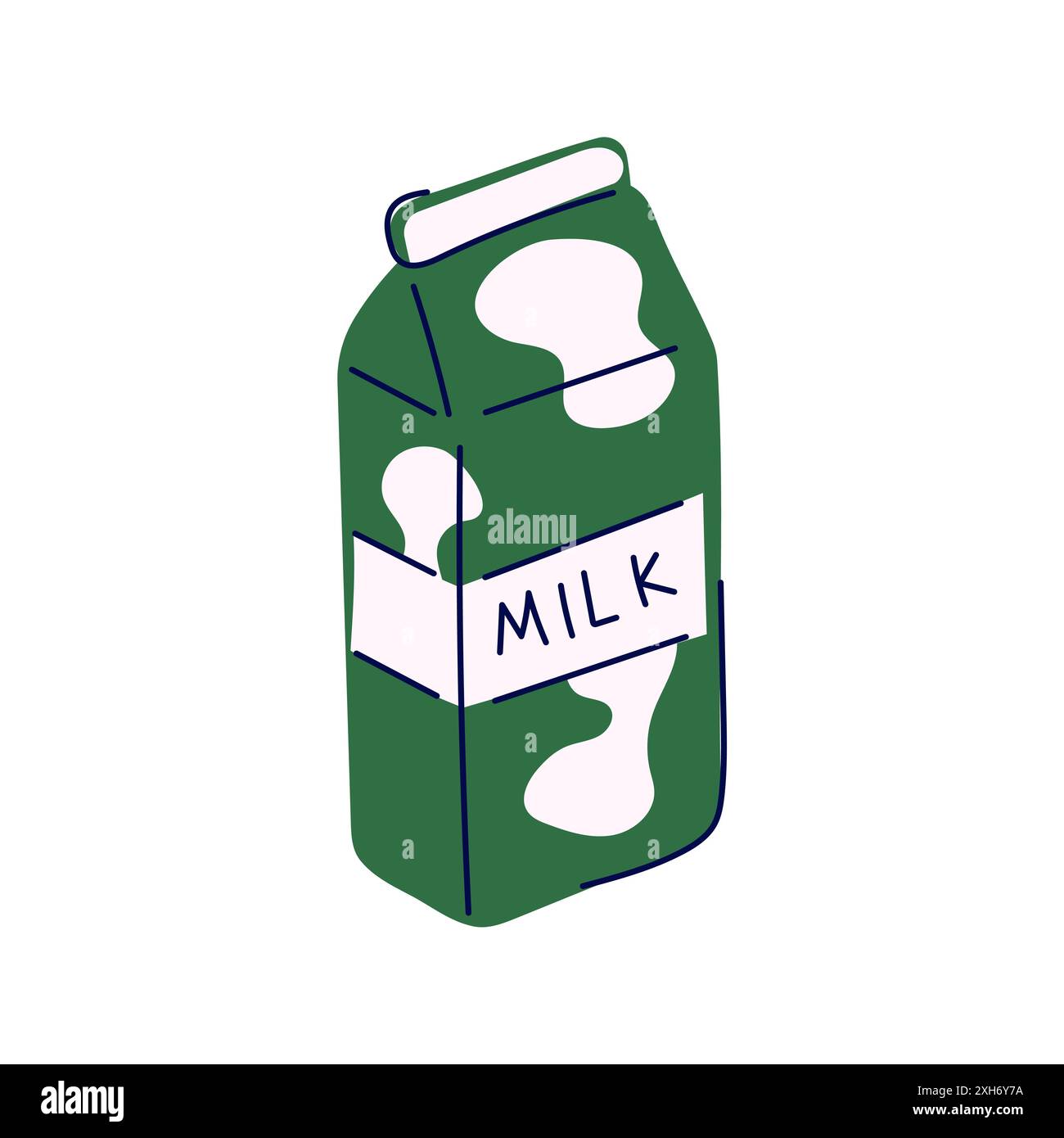 Milk package in cartoon style. Dairy product icon design. Vector ...