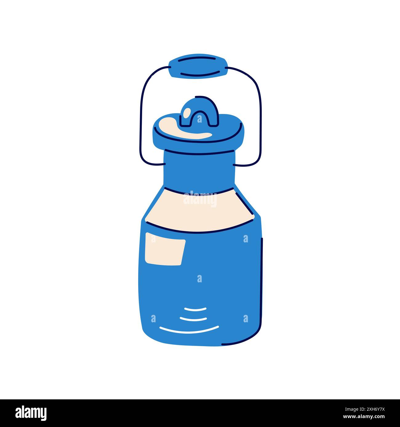 Milk can in flat style. Metal container, old vintage jar, farm bucket ...