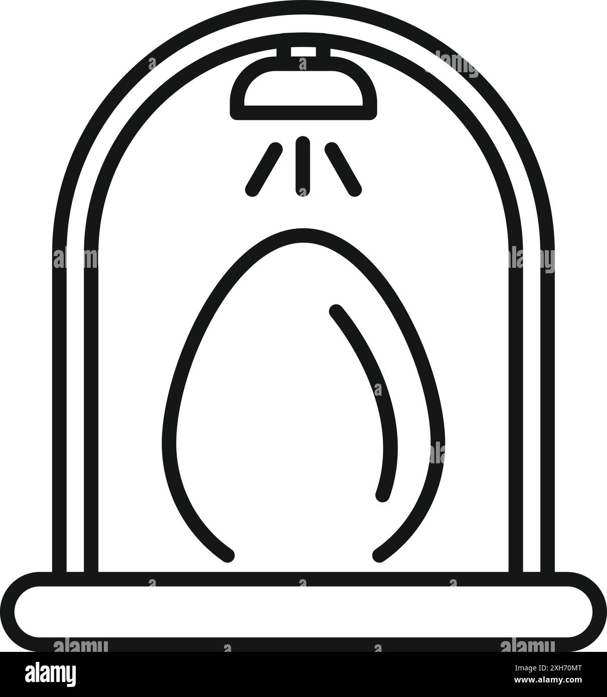 Outline icon of an egg incubator warming up, ready for the hatching process to begin Stock ...