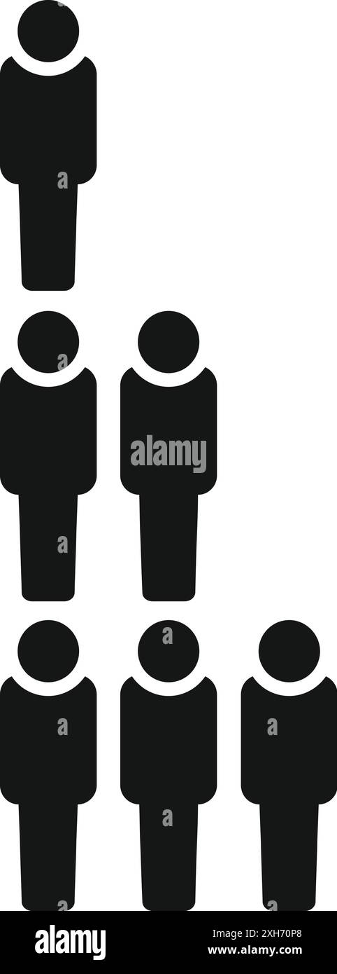 Group of people is standing and forming pyramid hierarchy Stock Vector ...