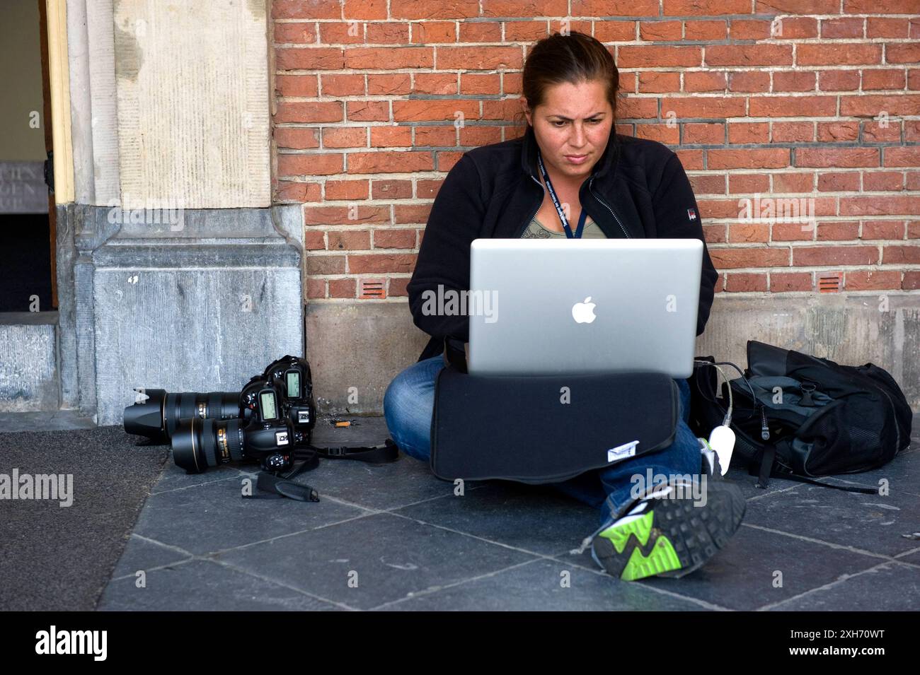 Portrait Female Photo Journalist Female Photo Journalist processing her ...