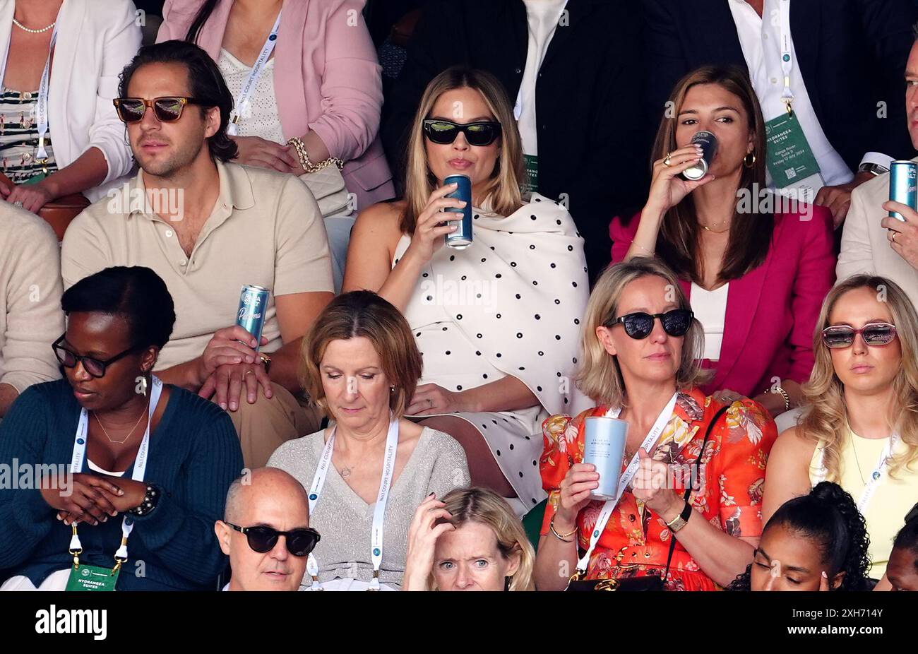 Margot Robbie and Tom Ackerley on day twelve of the 2024 Wimbledon ...