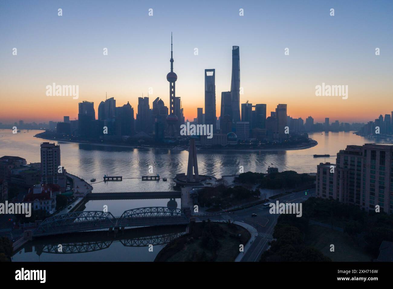 Shanghai Skyline in the Morning. Lujiazui Financial District and ...