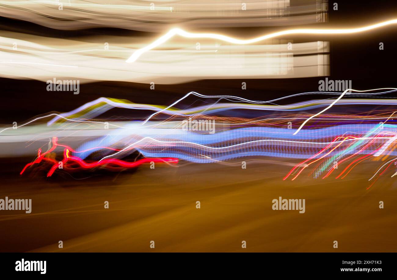 abstract picture of motion blur and neon light background Stock Photo ...