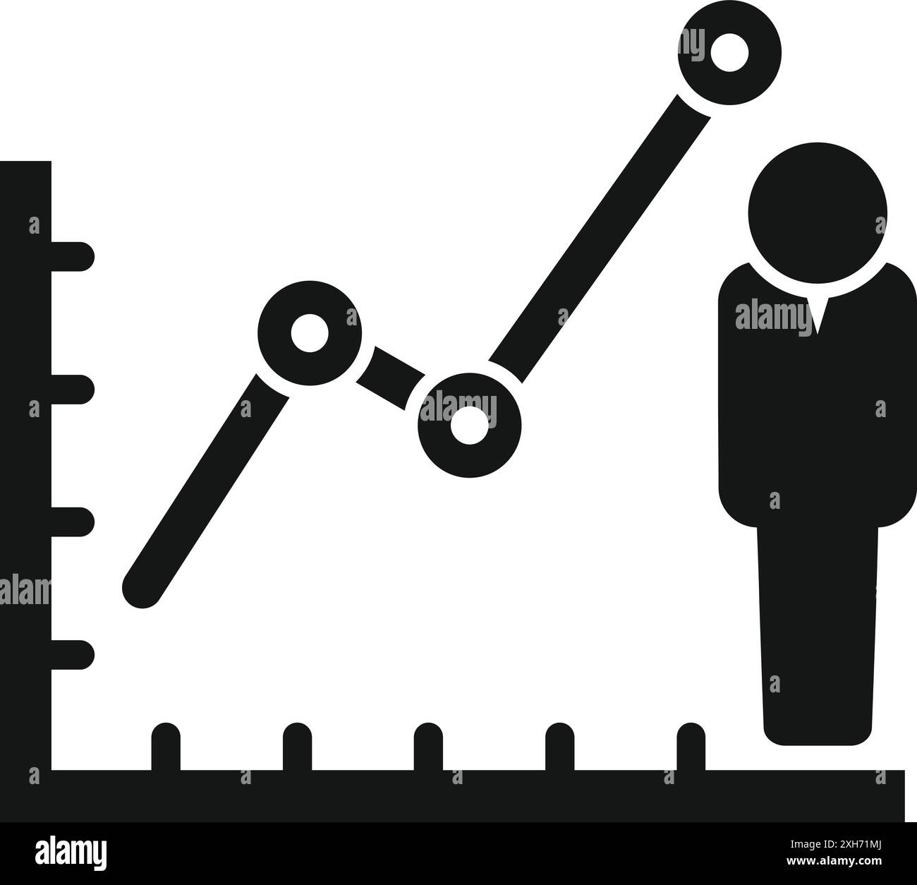 Businessman standing next graph icon Stock Vector Images - Alamy