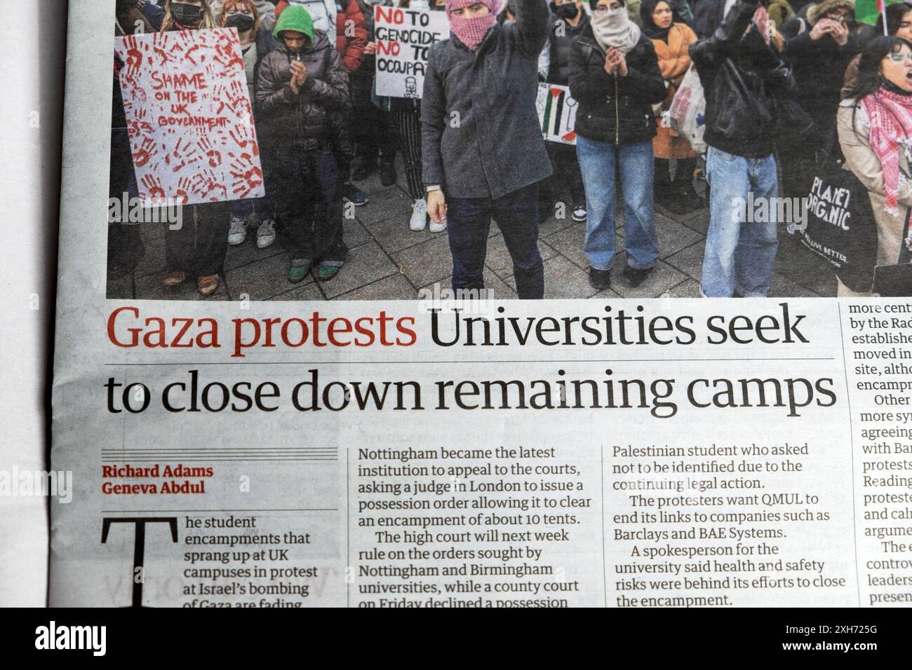 'Gaza protest 'Universities seek to close down remaining camps ...