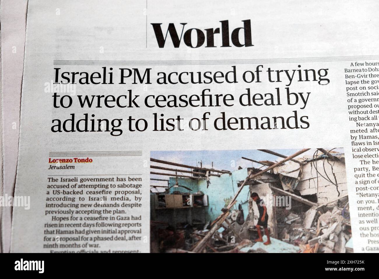 'Israeli PM accused of tying to wreck ceasefire deal by adding to list ...