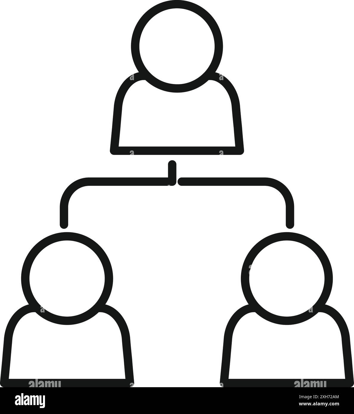 This simple icon represents a manager communicating and coordinating ...