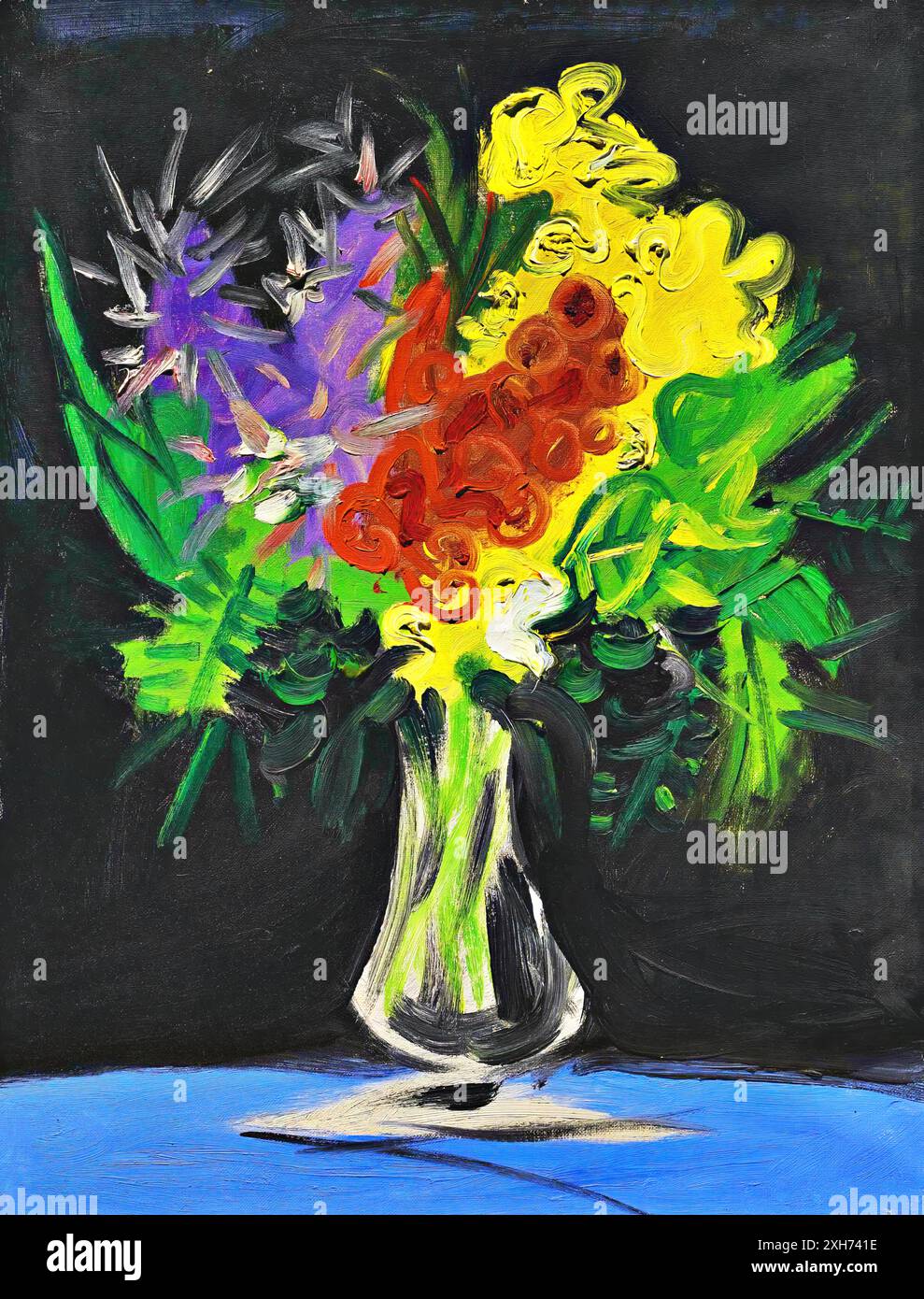 Flowerpot on a Black Background, 1932 (Painting) by Artist Picasso ...