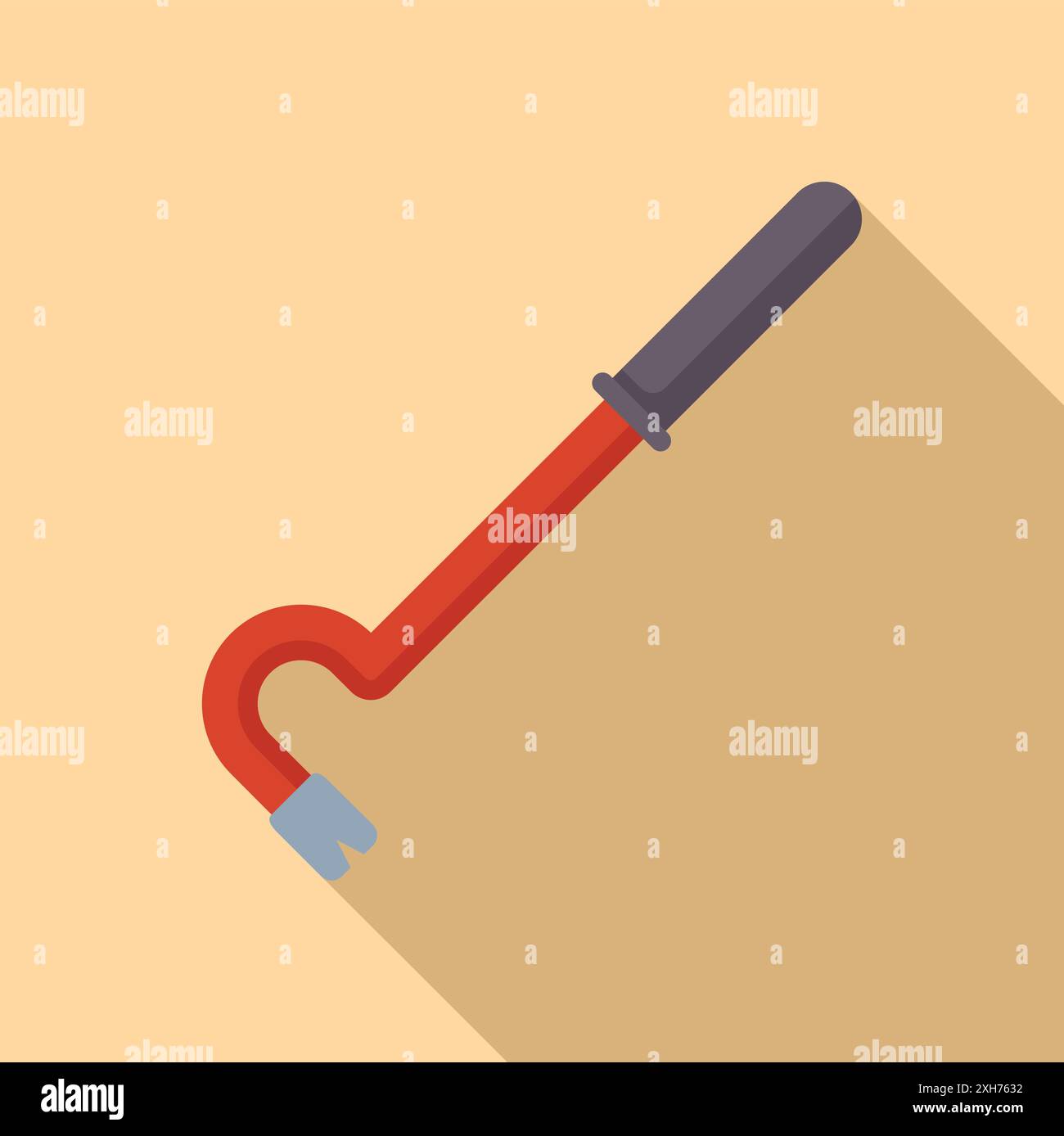 Red crowbar is lying on a beige background, casting a long shadow Stock ...