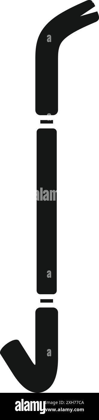 Black silhouette of a crowbar tool breaking, displaying a security ...