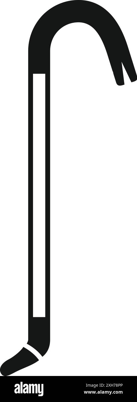 Black silhouette of a crowbar, a common tool used in construction and ...