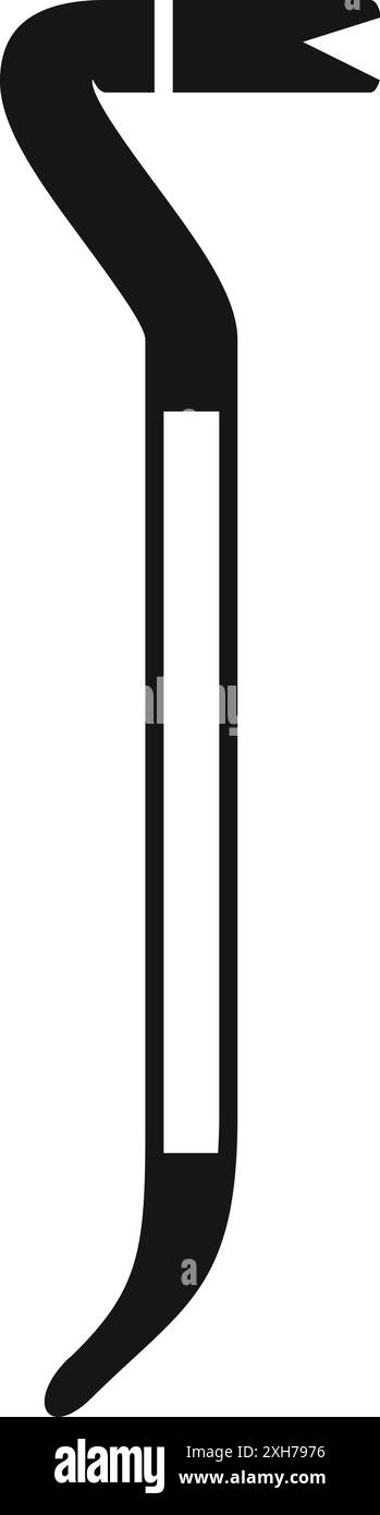 Black silhouette of a crowbar, a tool commonly used for prying open ...