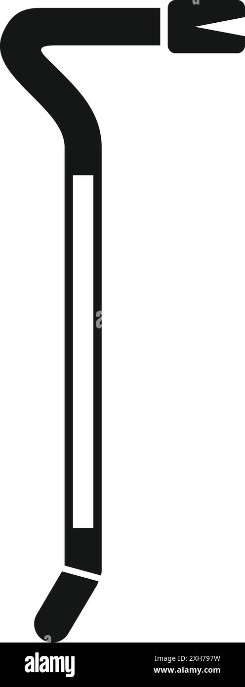 Black silhouette of a crowbar, a common tool used in construction and ...